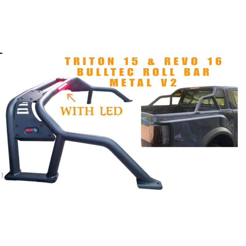 BULLTEC 744 rear roll metal sport bar mitsubishi triton toyota hilux ...