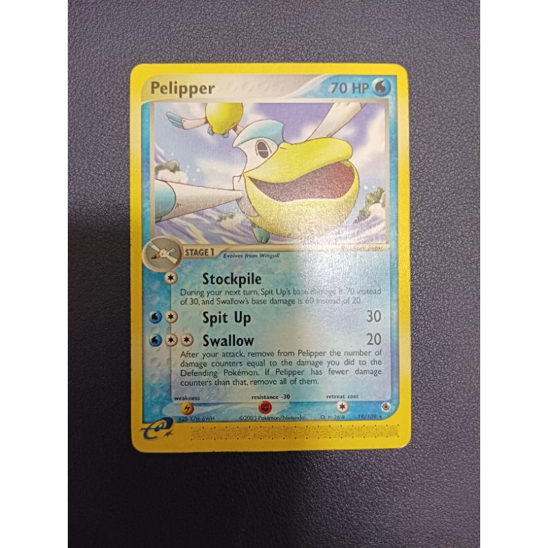 Pokemon Pelipper 19/109 Rare Ex Ruby Sapphire Played Card | Shopee Malaysia