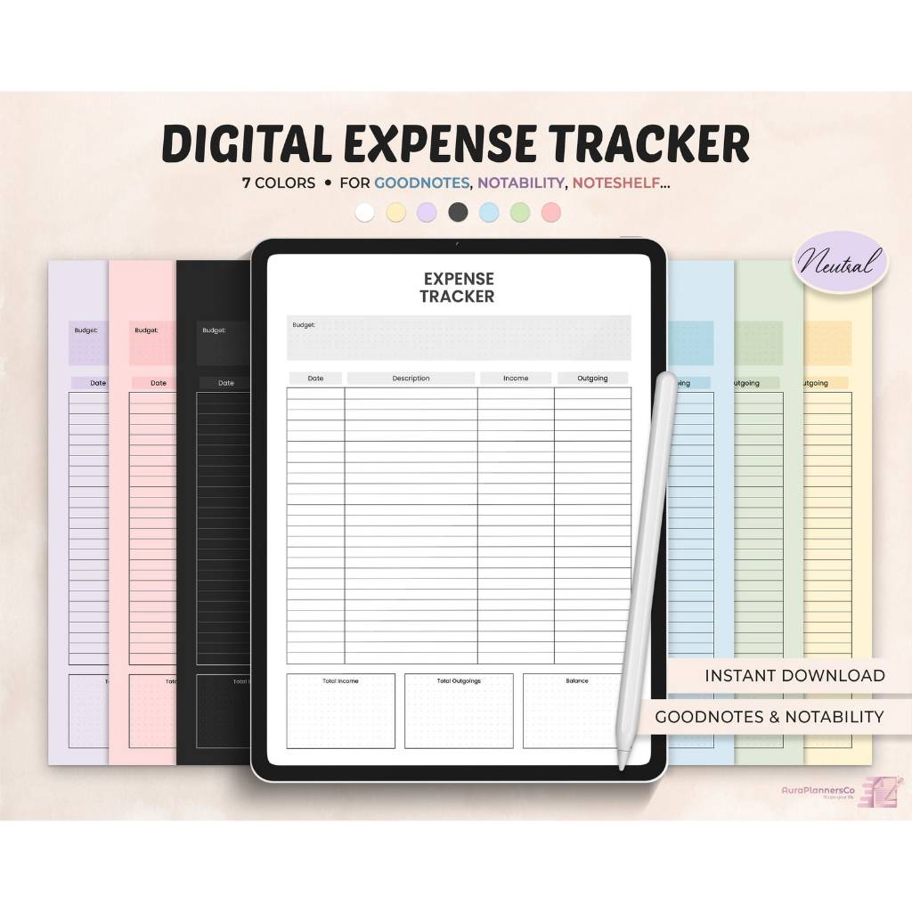 Expense Tracker GoodNotes Template: Digital Personal Finance Log for ...