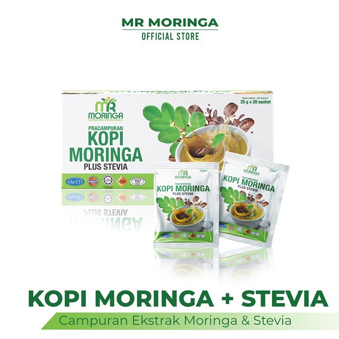 Kopi Moringa Plus Stevia MR Moringa Oleifera Coffee (20 Sachet/Box ...