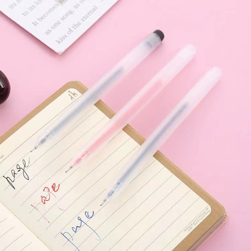 Transparent Frosted Gel Pen 0.5mm Point Full Needle Tube Bullet ...