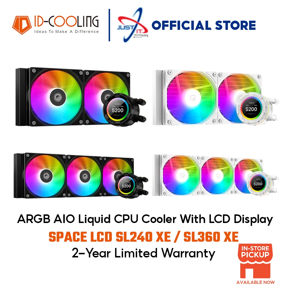 ID-COOLING SPACE SL240 XE / SL360 XE WITH LCD AIO LIQUID COOLER - BLACK ...
