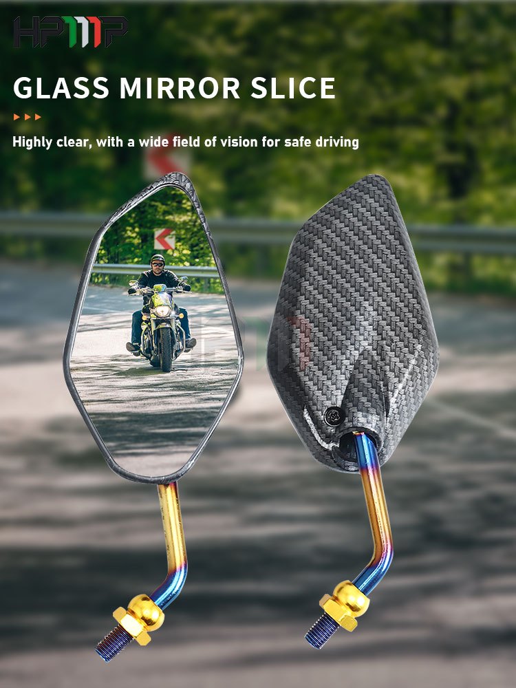 Honda Yamaha Universal Rear View Mirror Carbon Side Mirror Cermin Sisi ...