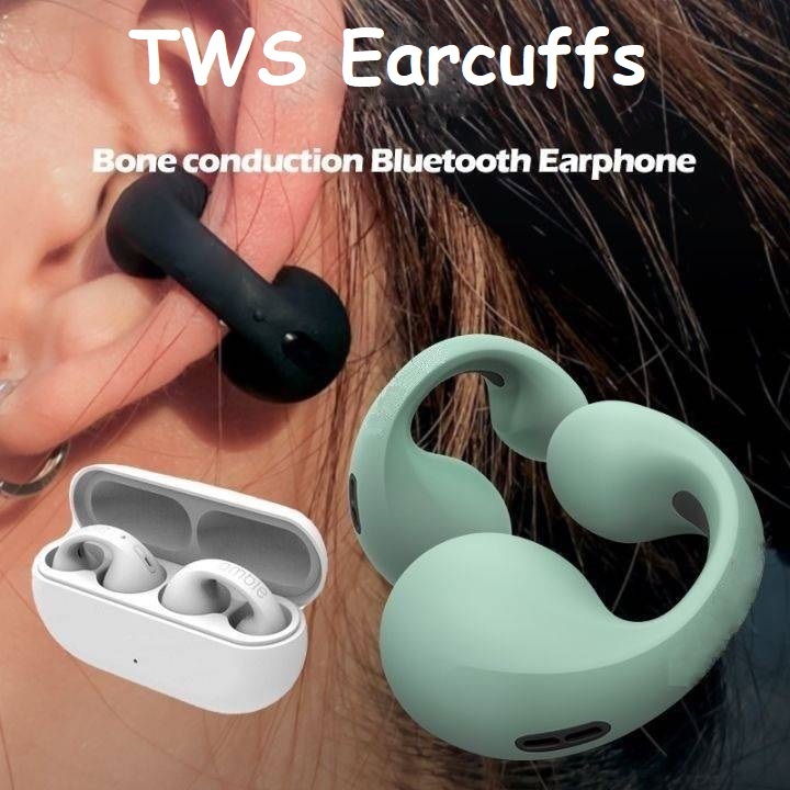 TWS Bluetooth Earphone Bone Conduction Earcuffs Wireless Earbuds ...