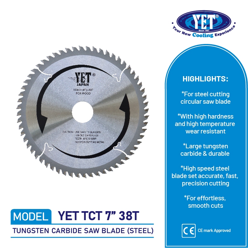 YET 7" 38T (FOR STEEL) TCT Circular Saw Blade following German ...