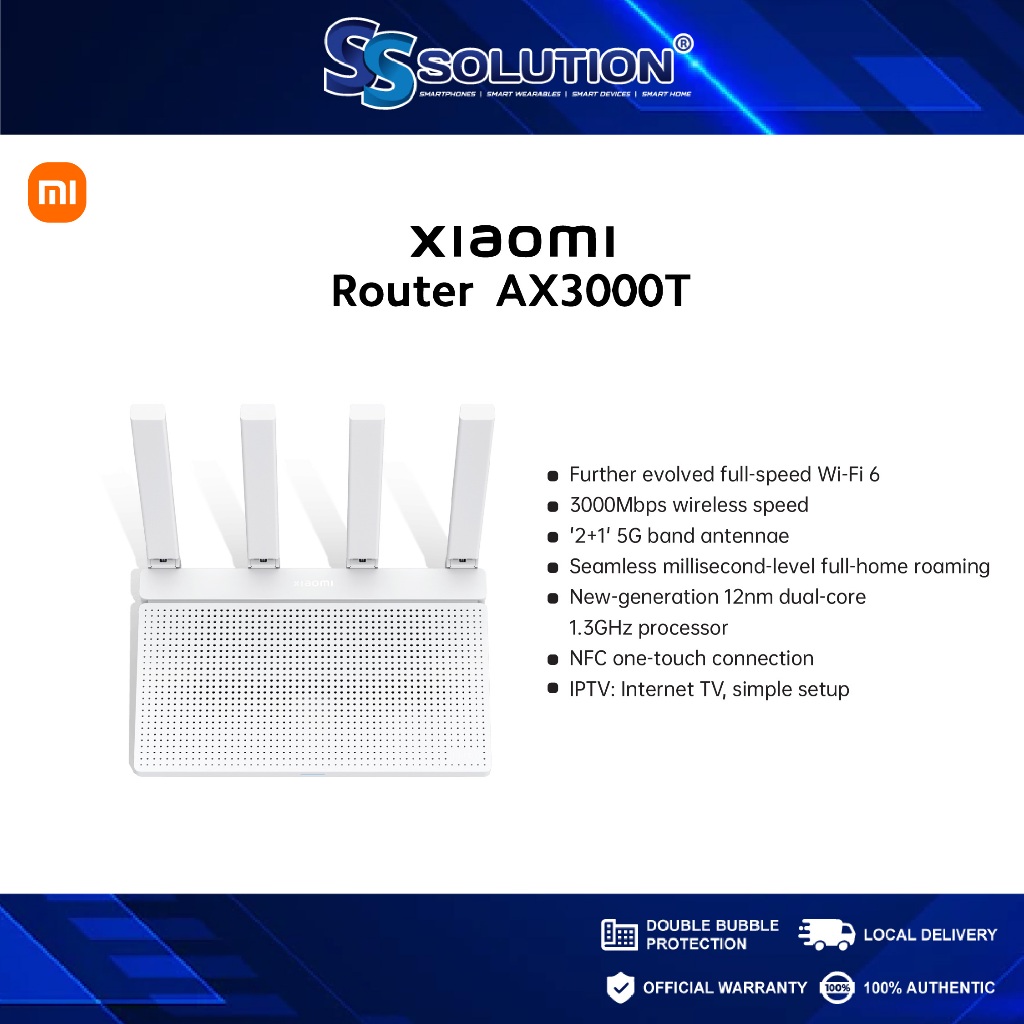 Xiaomi Router AX3000T I Full-speed Wi-Fi 6, 3000Mbps wireless speed I '2+1' 5G band antennae I ...