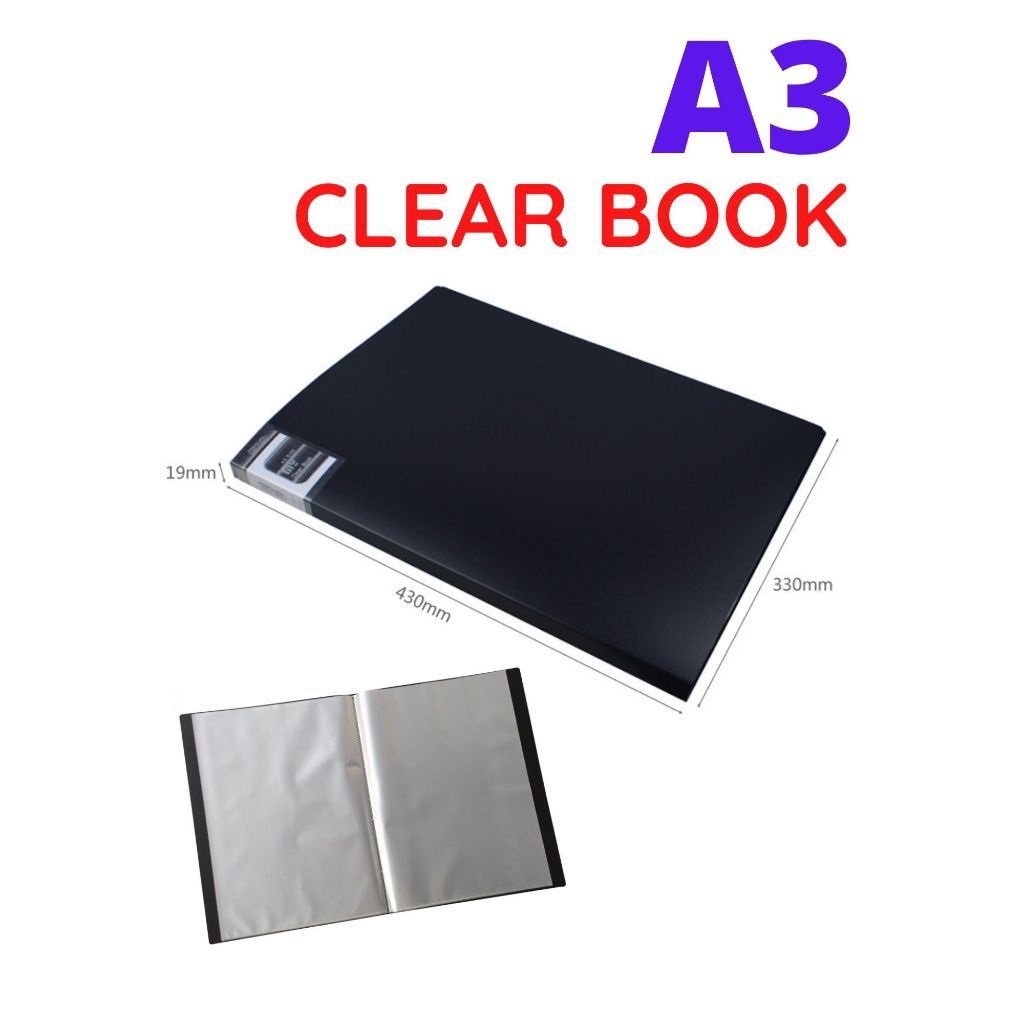 RANDOM COLOUR OFFICE FOLDER 30POCKET A3 SIZE CLEAR BOOK FILE | Shopee ...