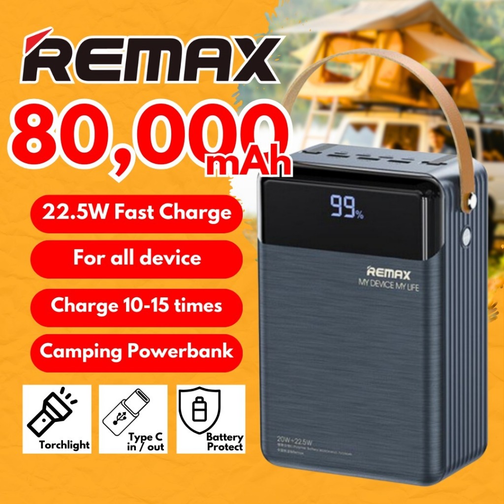 Remax Powerbank 80000mah Fast charge powerbank Powerbank with cable ...
