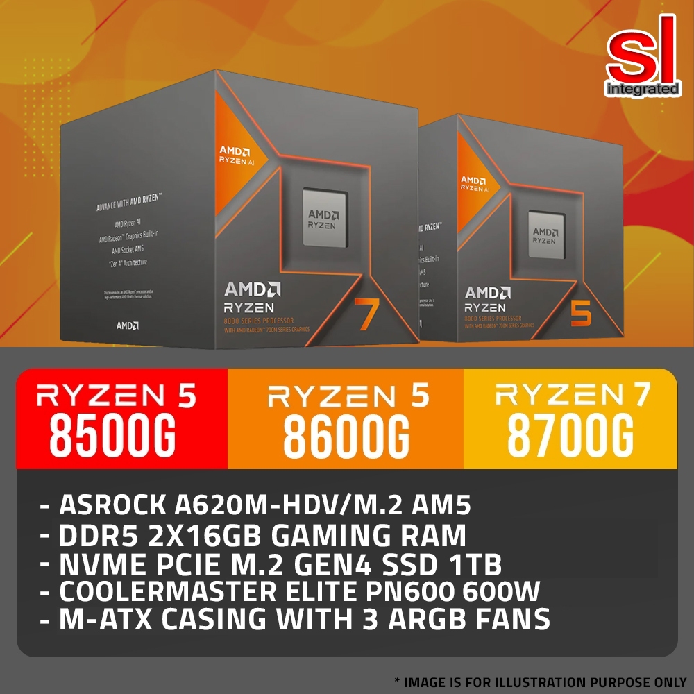 AMD Ryzen 8000G Series Processor Gaming PC Package (8500G / 8600G / 8700G) | Shopee Malaysia