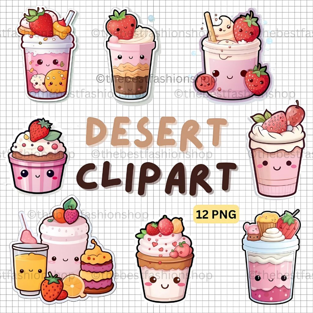 C006 Kawaii Dessert Clipart PNG Elements Digital Sticker | Shopee Malaysia