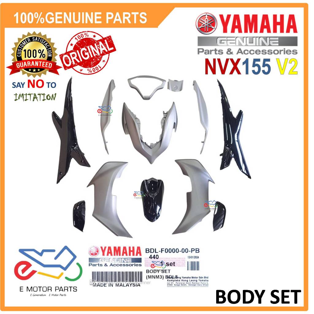 NVX V2 BODY COVER SET NVX155 V2 AEROX BODYSET COVER SET MNM3 MAT GRAY ...
