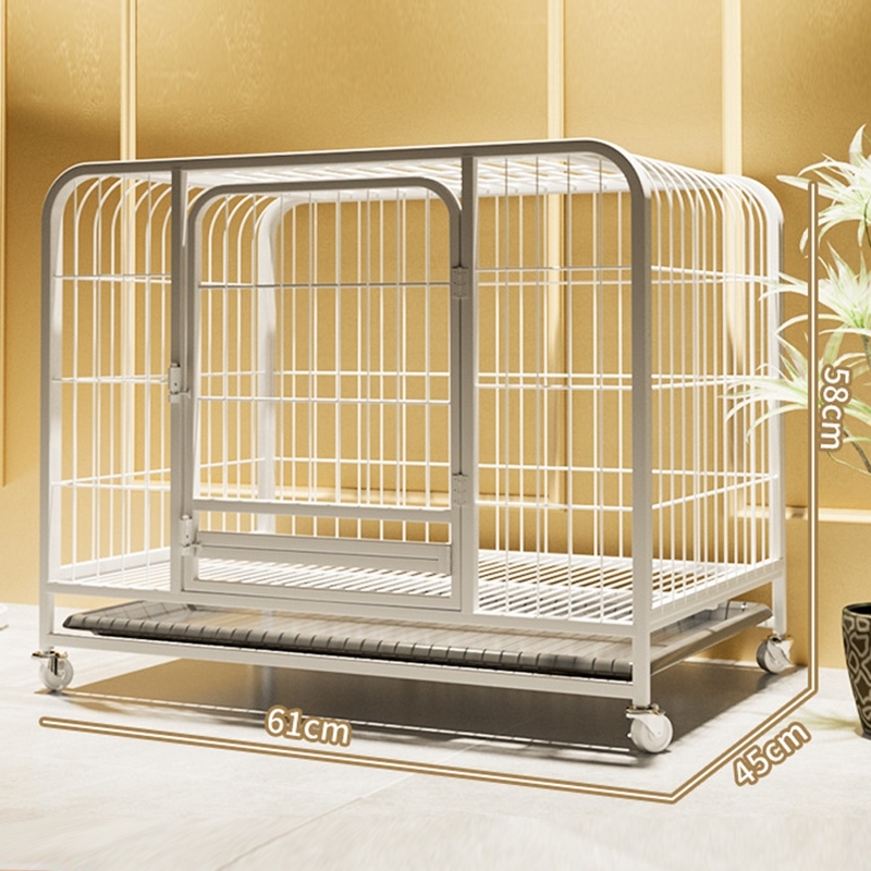 Pixie Shop~Mobile Square Tube Wire Dog Cage With Tray Pet Cage Indoor ...
