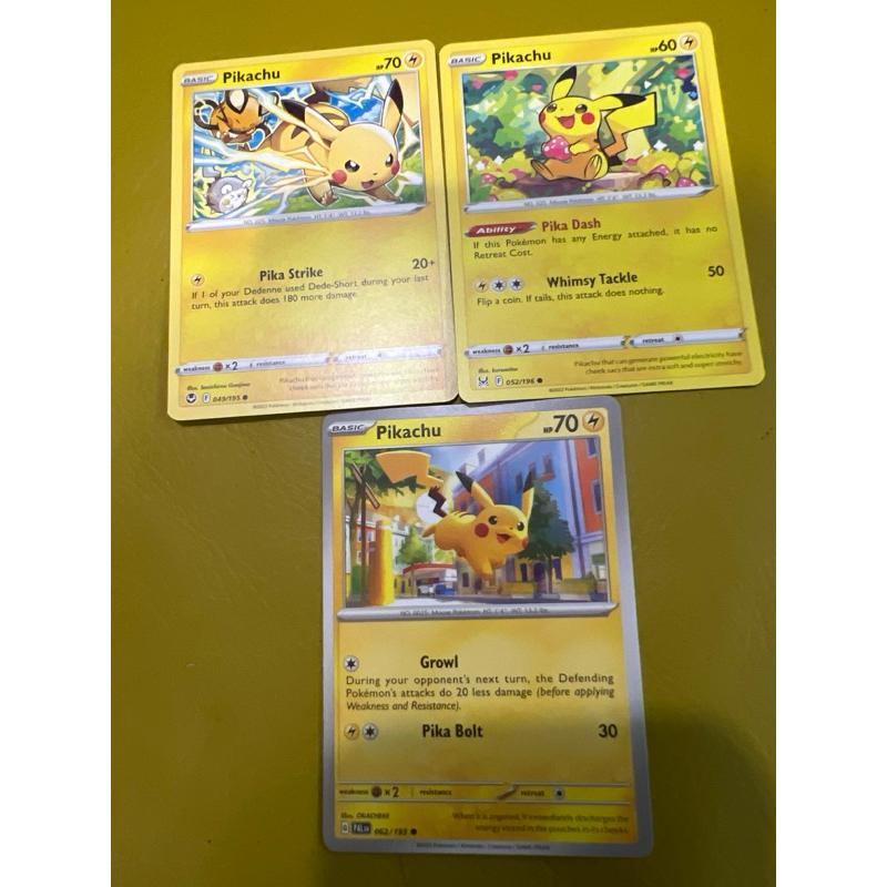 Pokemon Tcg - Pikachu 3 cards set | Shopee Malaysia