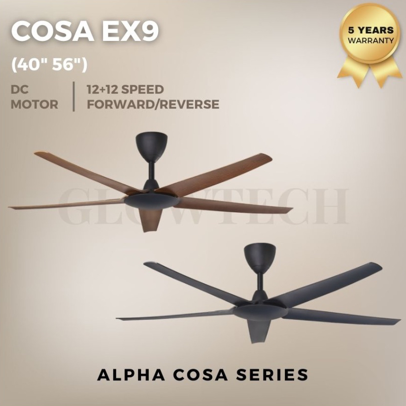 Alpha Cosa EX9 5B 40"/56" DC Motor Ceiling Fan with Remote Control 12 ...