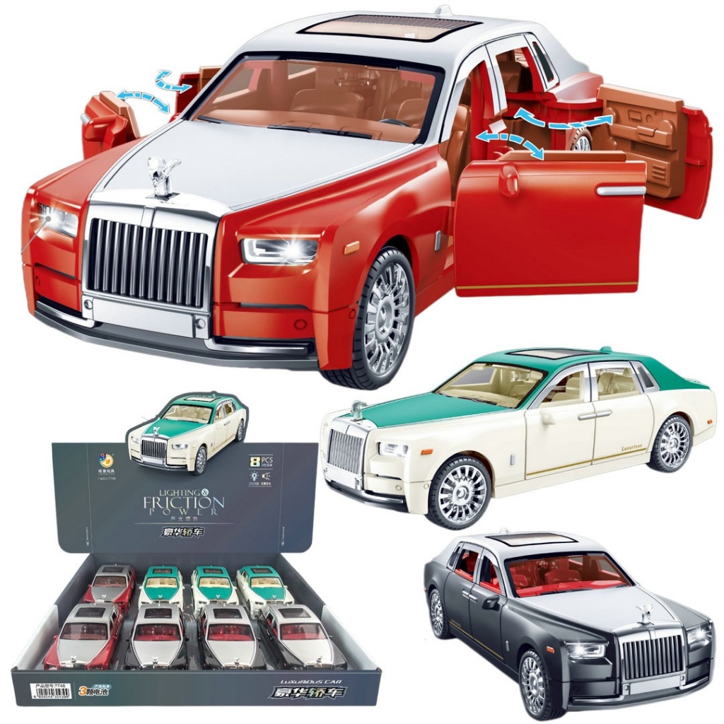 Die-Cast Simulation Rolls-Royce Car Toy Model With Light Sound Classic ...