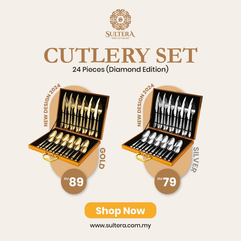 Sultera 12/24pcs Set Sudu Garfu Stainless Steel Rose Gold Black Fork ...