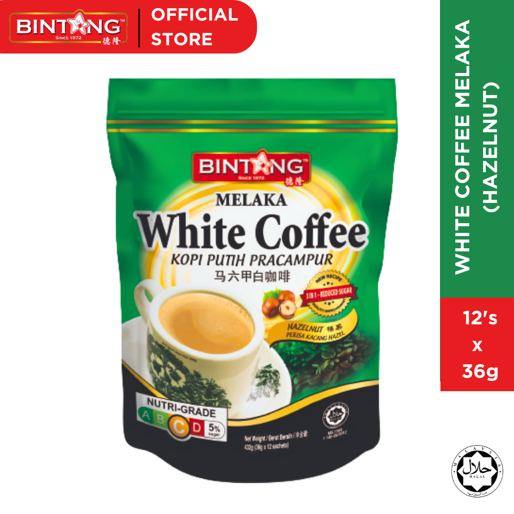 BINTANG WHITE COFFEE MELAKA (hazelnut) 36g x 12's | Shopee Malaysia
