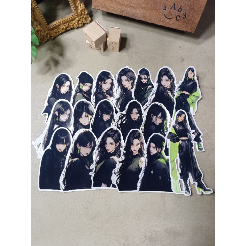 Cool Girl in Black Sticker (150 gsm Glossy Photo Paper Sticker ...