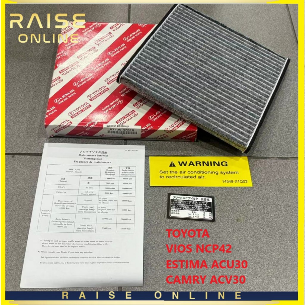 100 % ORIGINAL TOYOTA AIR COND FILTER ( CARBON ) 87139-47010 TOYOTA ...
