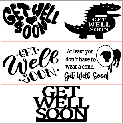 STICKER GET WELL SOON RECOVERY BETTER WISH GREETINGS FOR BALLOON AND ...