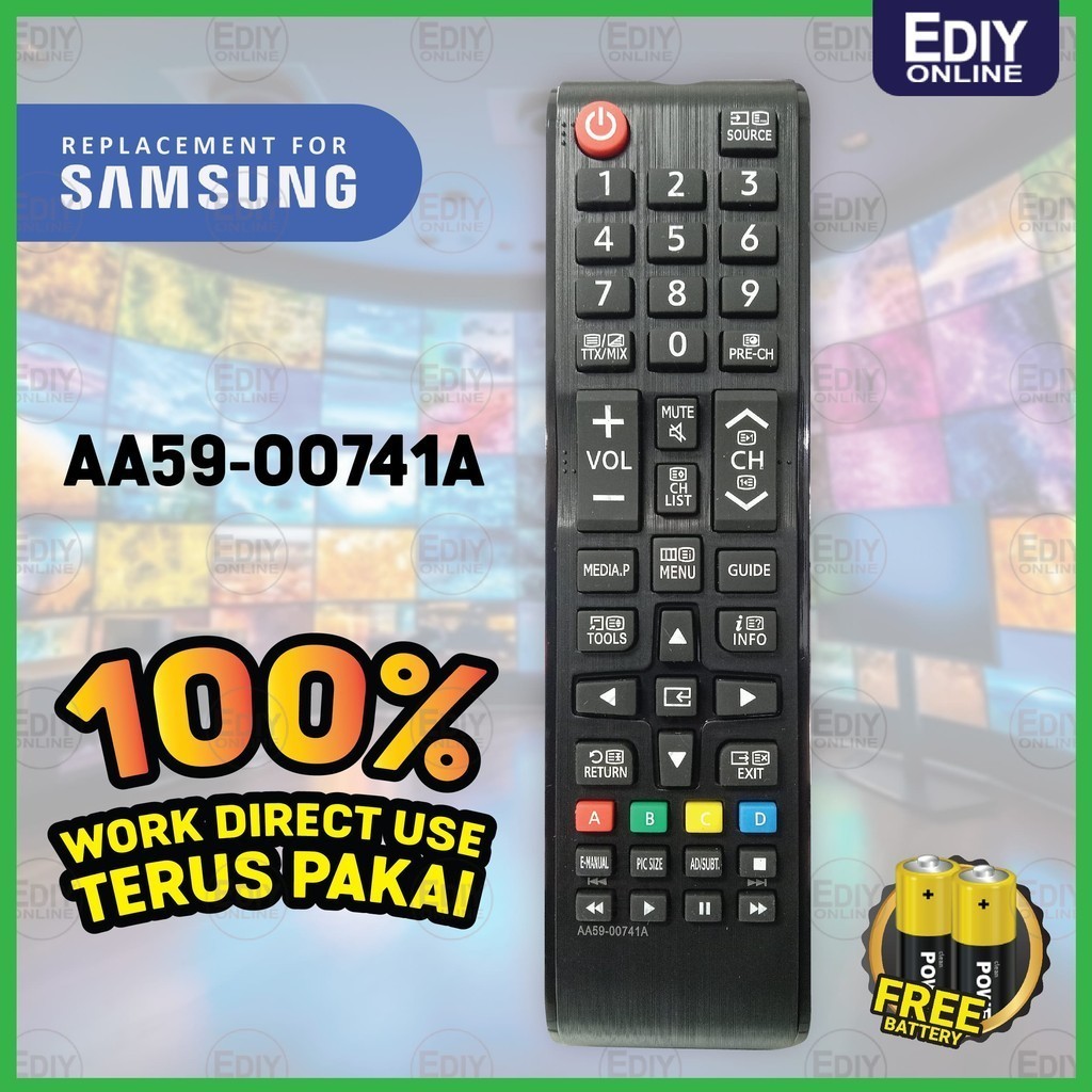【FREE BATTERY AAA X2】REPLACEMENT SAMSUNG AA59-00741A TV REMOTE LCD LED ...