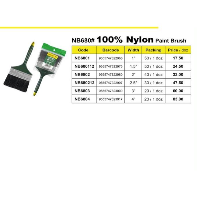 680# NYLON High Quality Paint Brush Painting Wall Green Handle BERUS Cat Minyak | Shopee Malaysia
