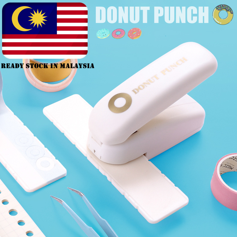 KWT Creative Donut Punch Hole Repair Sticker Puncher Multipurpose ...