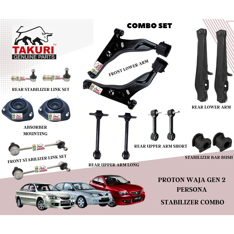 TAKURI PROTON WAJA GEN2 WIRA PERSONA LOWER ARM STABILIZER LINK ABSORBER ...