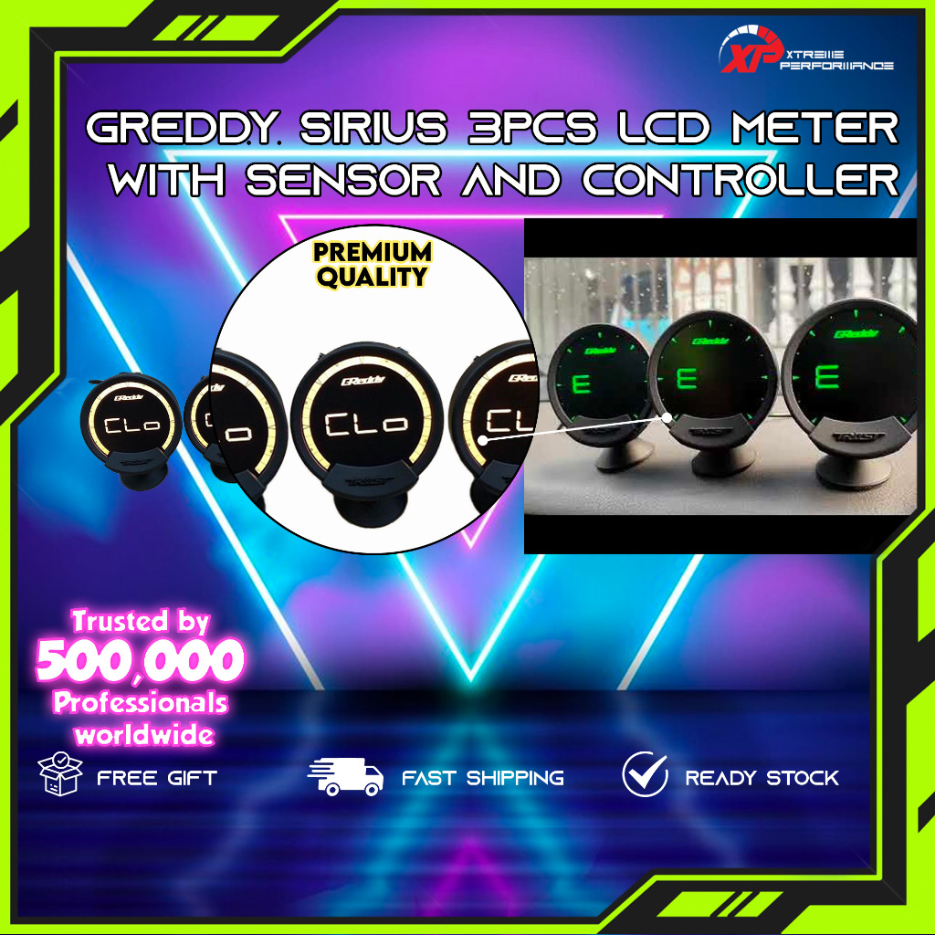 GREDDY SIRIUS 3pcs LCD meter with sensor and controller | Shopee Malaysia
