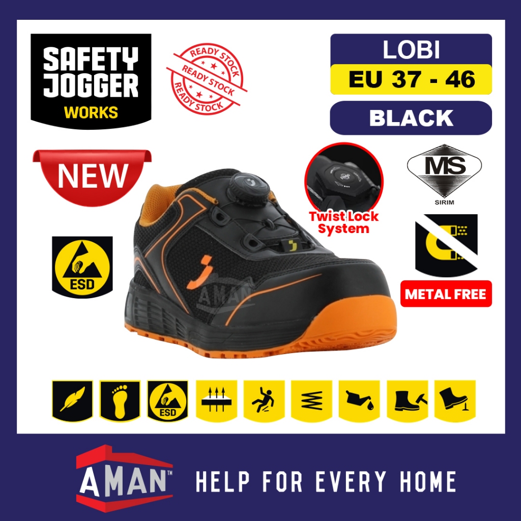 SAFETY JOGGER LOBI S1P Low TLS Twist Lock ESD Safety Shoes Composite ...
