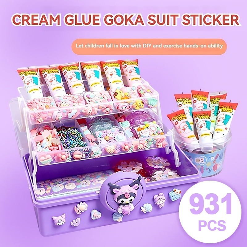931 Pcs Guka Sticker Set DIY Cream Glue Handmade Goo Card Lengkap Bahan ...