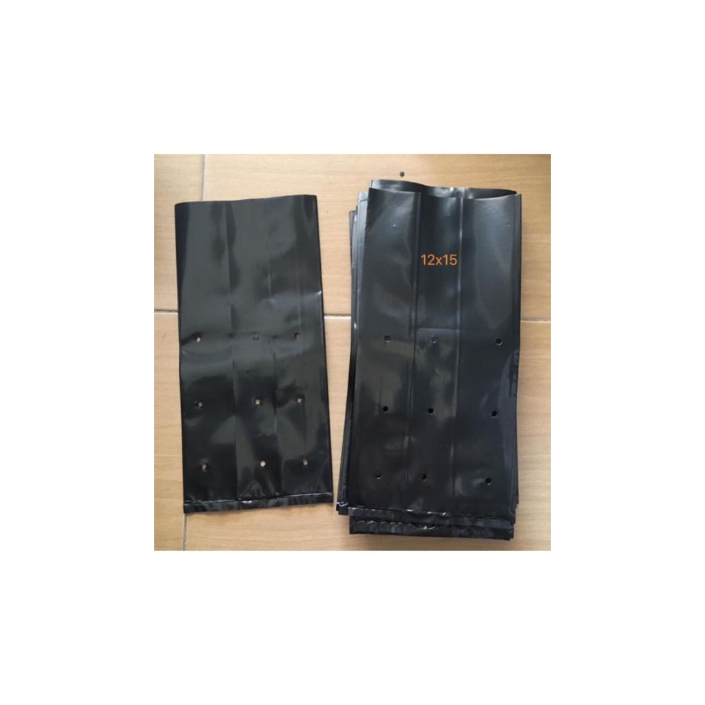 500gm 12x15 Polybag Tebal UV Hitam Polibag Tebal Poly Bag Fertigasi ...