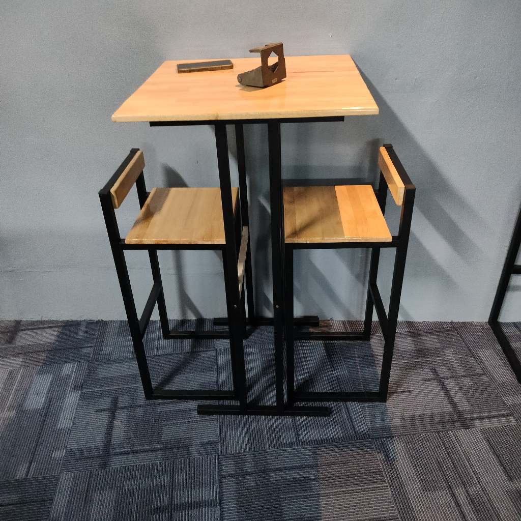 [ready stock] high coffee table with stool / bar coffee table set. set ...