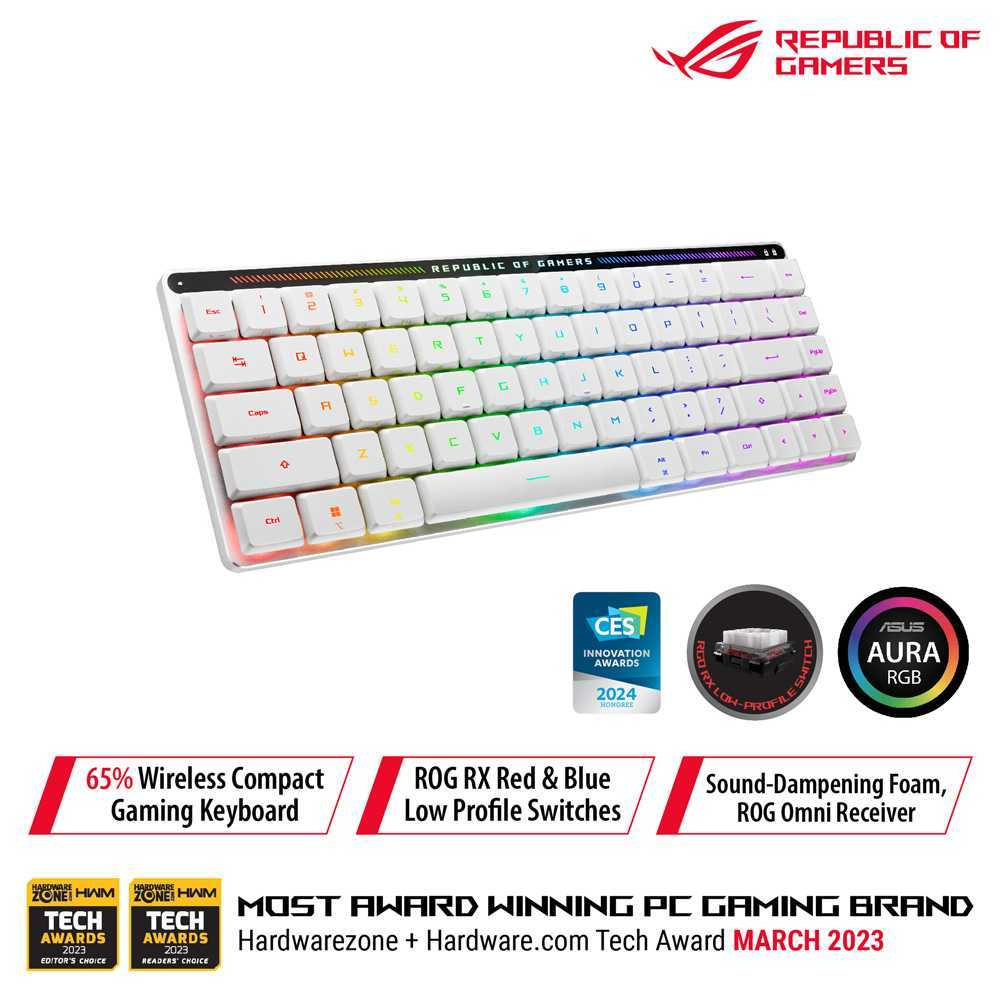 Asus M603 Red /Blue Switch ROG Falchion RX Low Profile 65% Compact ...
