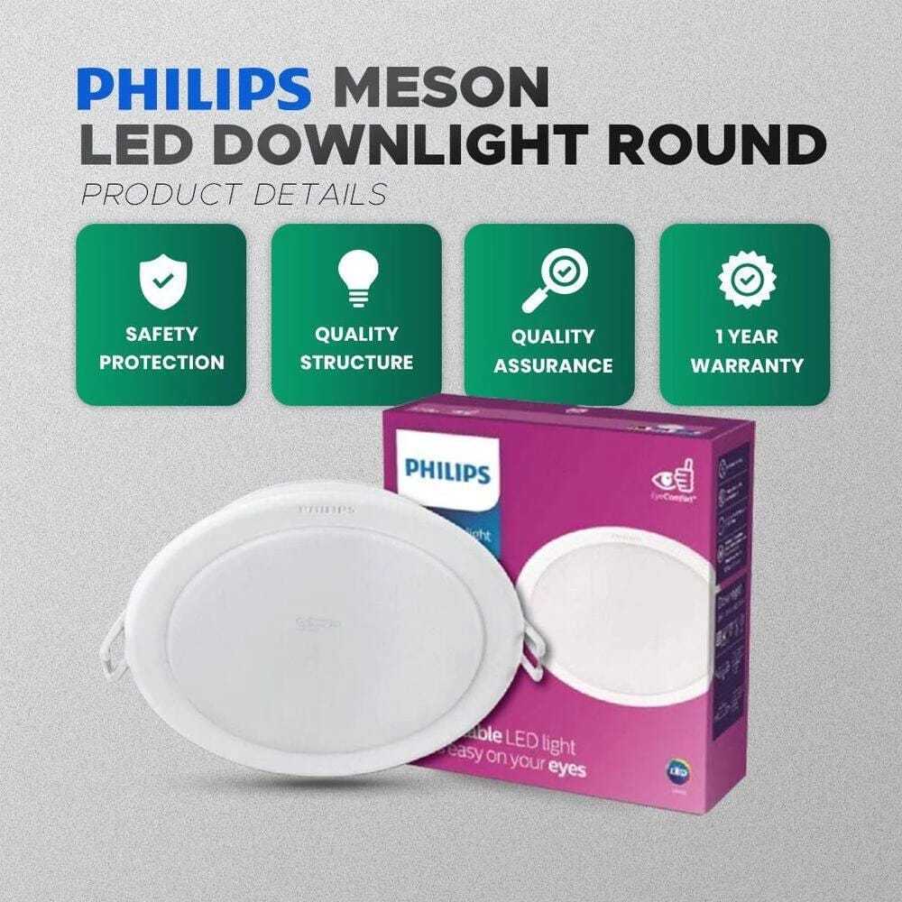 Philips Downlight 59466/59464/59449 Meson 6/5/4 inch 17W/13W/9W LED Downlight / LAMPU LED ...