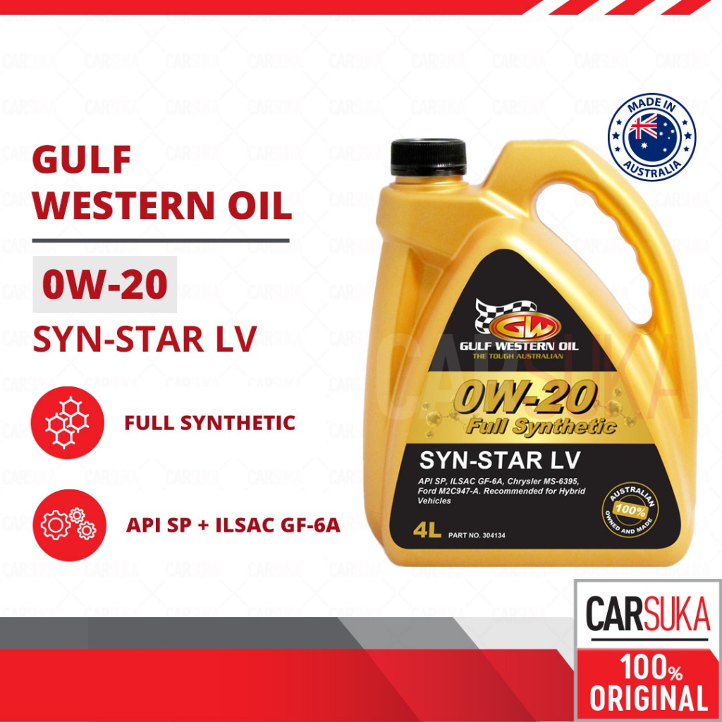 [API SP] Gulf Western Oil 0W20 Full Synthetic Syn-Star LV 4L Minyak ...