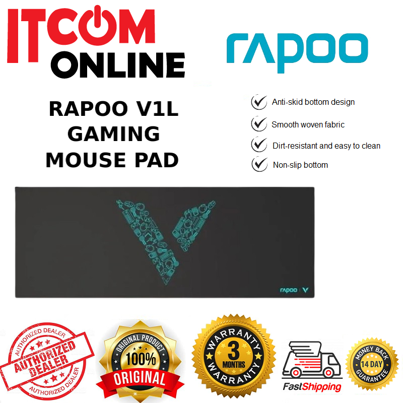 RAPOO V1L EXTRA LARGE GAMING MOUSE PAD (800mm x 300mm) BLACK | Shopee ...