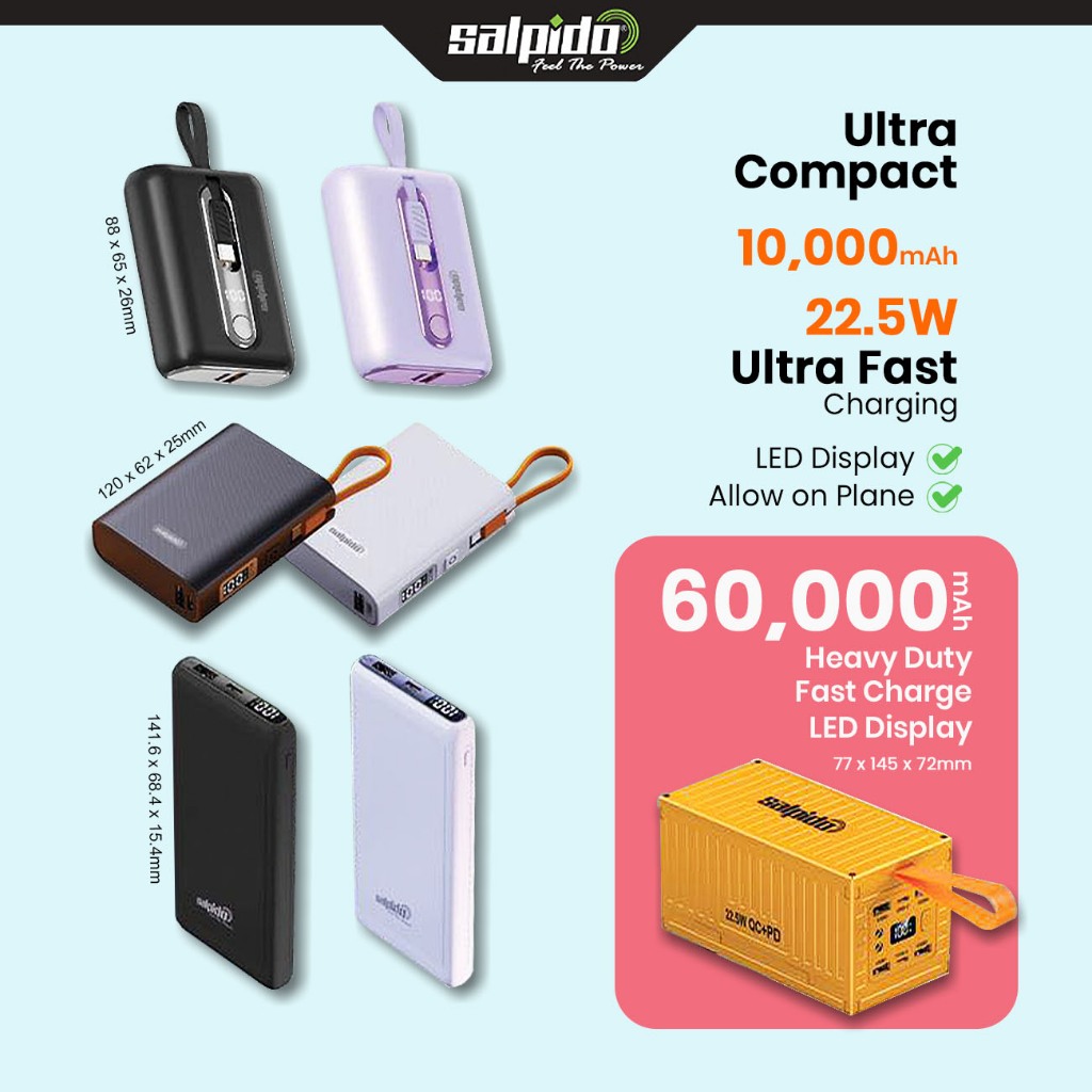 Salpido Fashion Power Bank 10000mAh - 60000mAh, Support Fast Charging ...