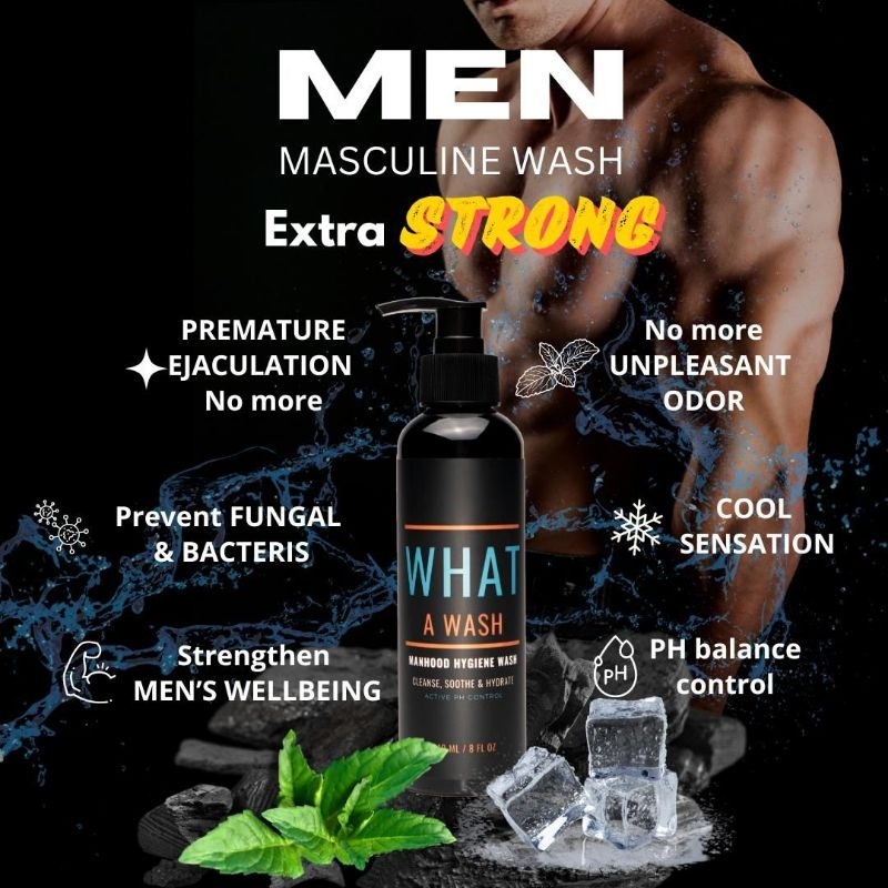 PROMOSI HEBAT (WHAT A WASH HALAL WHAT Masculine Wash 100ml[EXTRA BUTEA ...