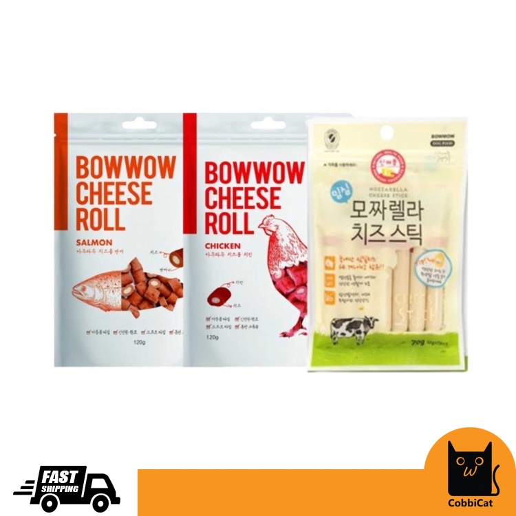 Bow Wow Cheese Snack 70g/120g - Chicken Cheese Roll, Salmon Cheese Roll ...