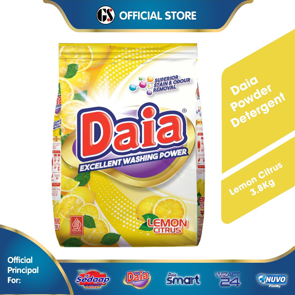 DAIA Powder Detergent Lemon Citrus 3.8kg | Shopee Malaysia