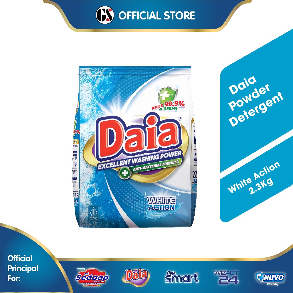 DAIA Powder Detergent With Anti-Bacterial White Action 2.3kg | Shopee ...