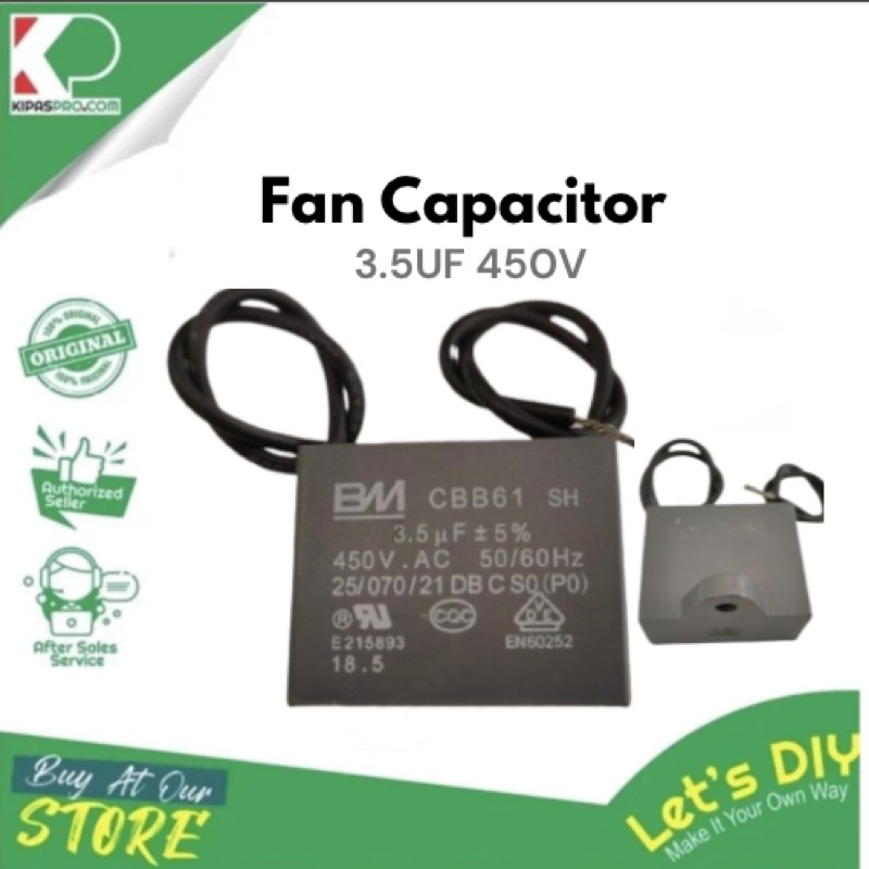 FAN CAPACITOR FOR INDUSTRIAL FAN 3.5UF 450V | Shopee Malaysia