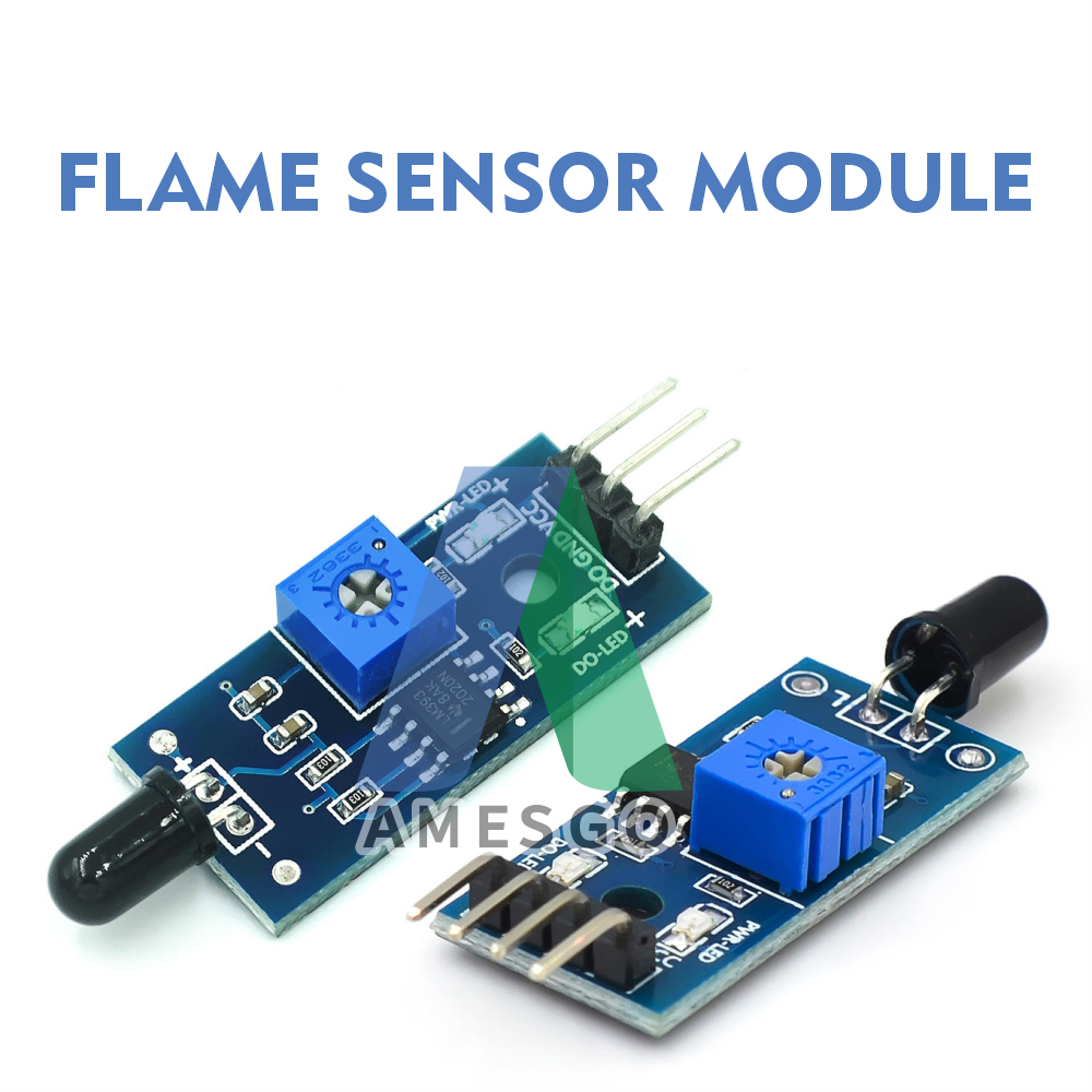 Amesgo 4-Wire Flame Sensor Module Blue Board Fire Source Detection Infrared Receiver | Shopee ...