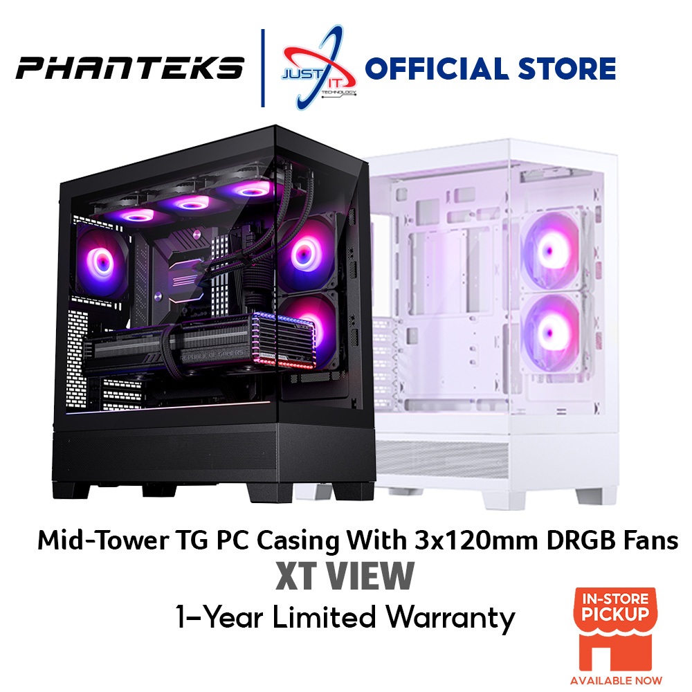 PHANTEKS XT VIEW ATX TG CASING WITH 3x120MM DRGB FANS | Shopee Malaysia