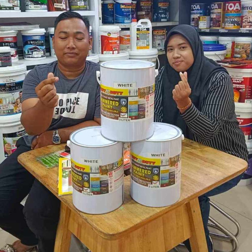 5L HAMMERED PAINT ( HEAVY DUTY ) smooth Finish Direct to Rust Metal ...