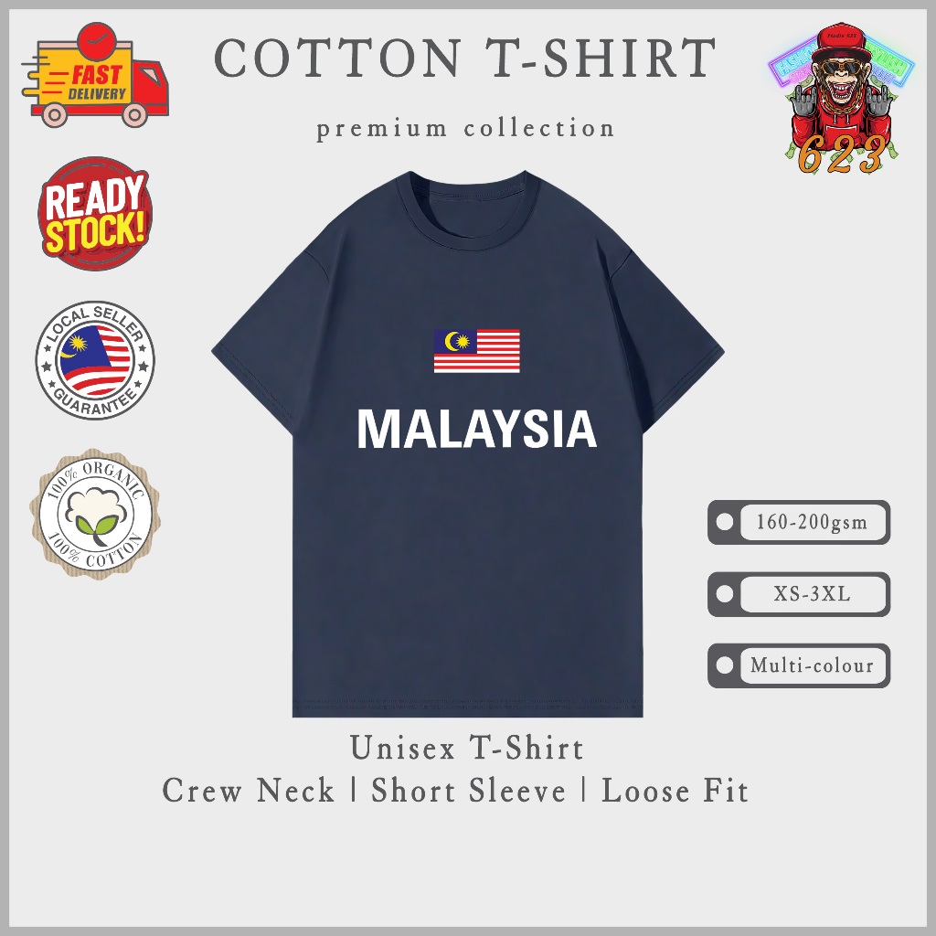 Malaysia Merdeka T-shirt Premium Cotton Unisex Ready Stock Tee Men ...
