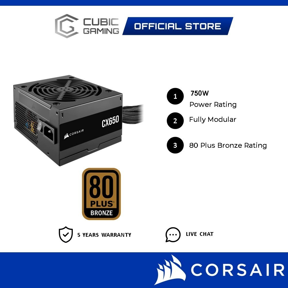 Corsair CX Series™ CX750 / CX650 80 PLUS Bronze ATX Power Supply Unit PSU(750w/ 650w) | Shopee ...