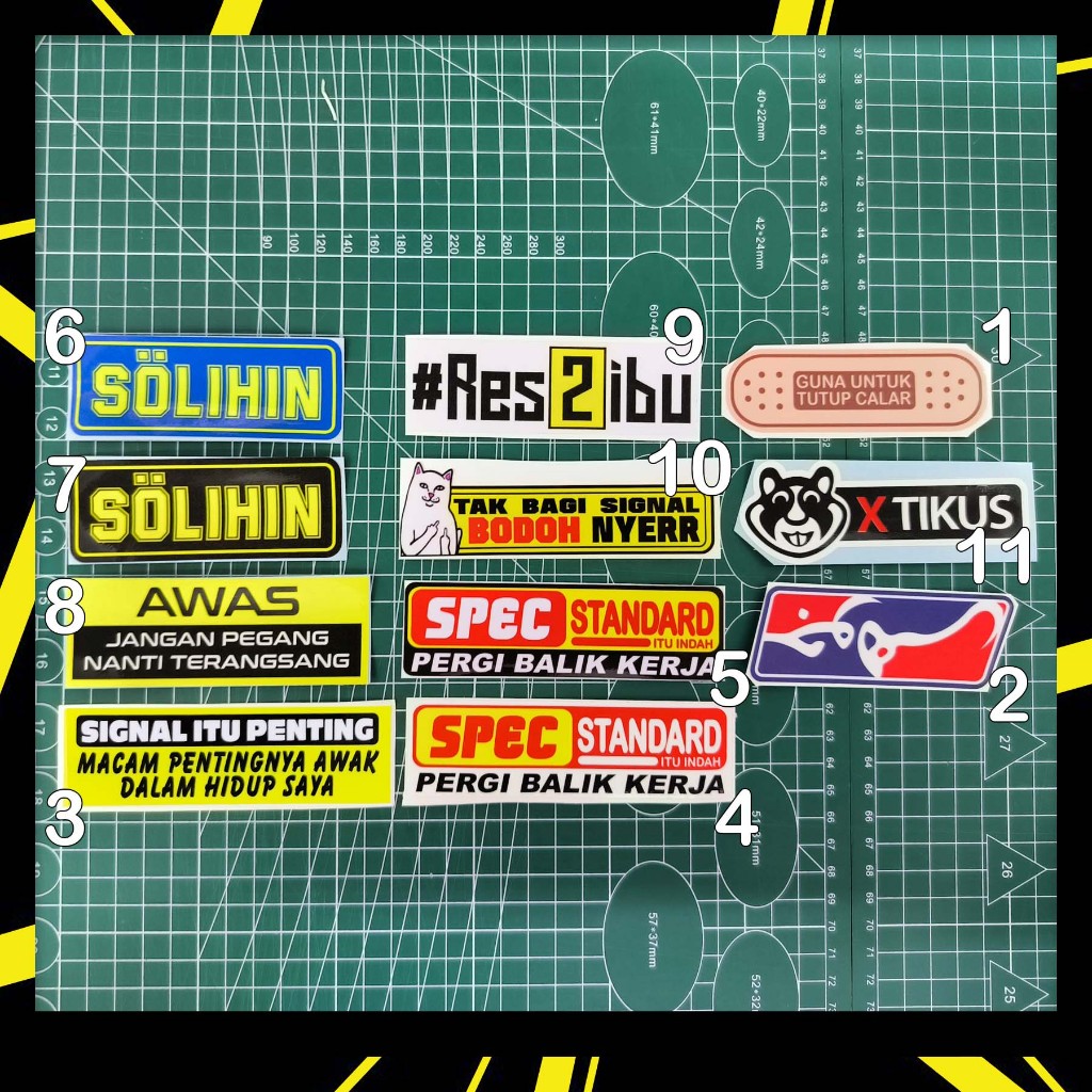 STICKER MOTOR RES2IBU X TIKUS SPEC STANDARD BODOH NYERR SOLIHIN SIGNAL ...