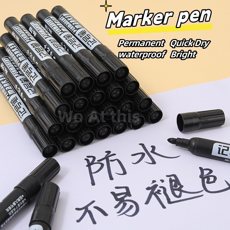 Quick-Dry Permanent Waterproof Marker Red Blue Black Permanent Marker ...